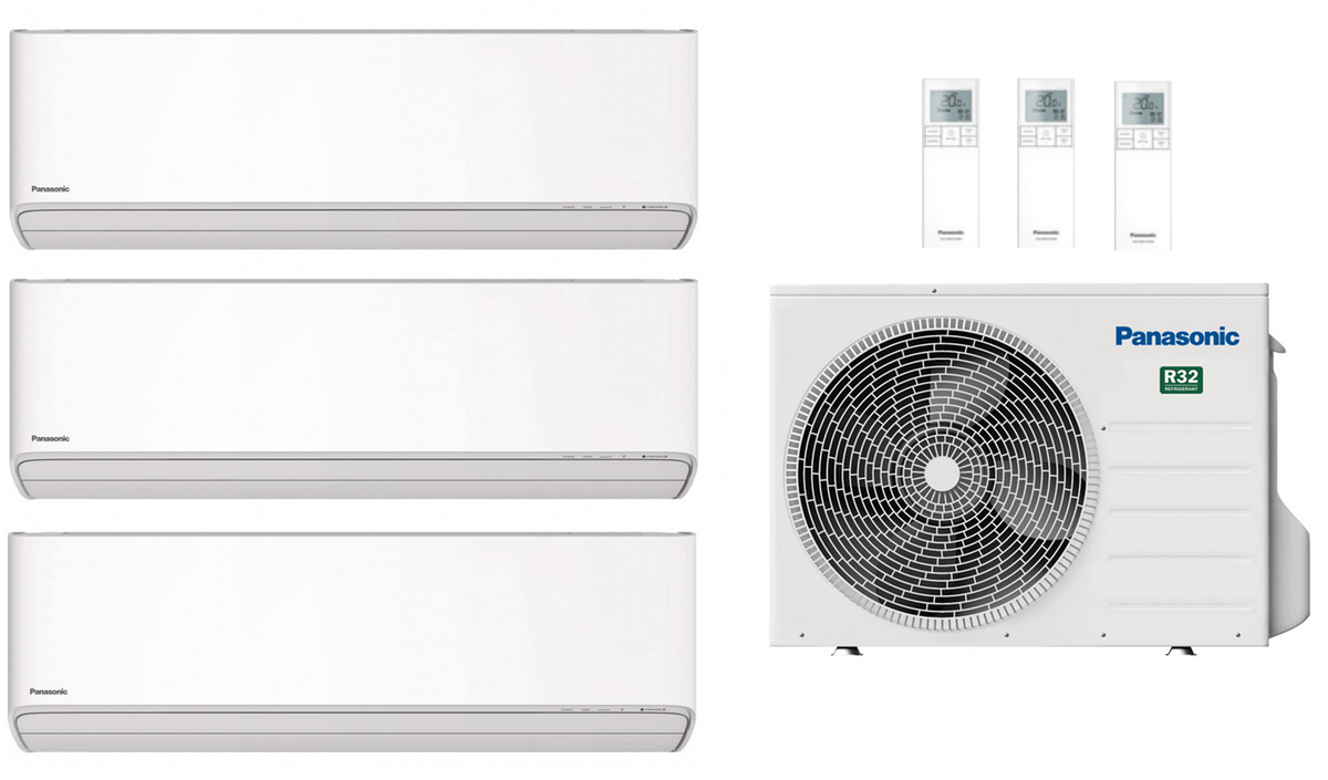 Panasonic Multi Split Klimaanlage 6,8 kW mit 3x 3,5 kW Etherea Weiß ...